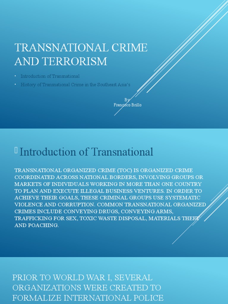 Transnational Crime and Terrorism Overview | PDF | Transnational ...