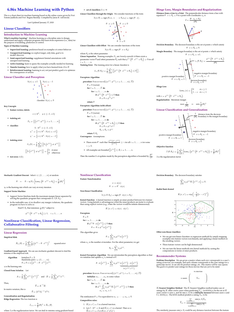 686x Machine Learning With Python Linear Classifiers Pdf Mathematical Analysis