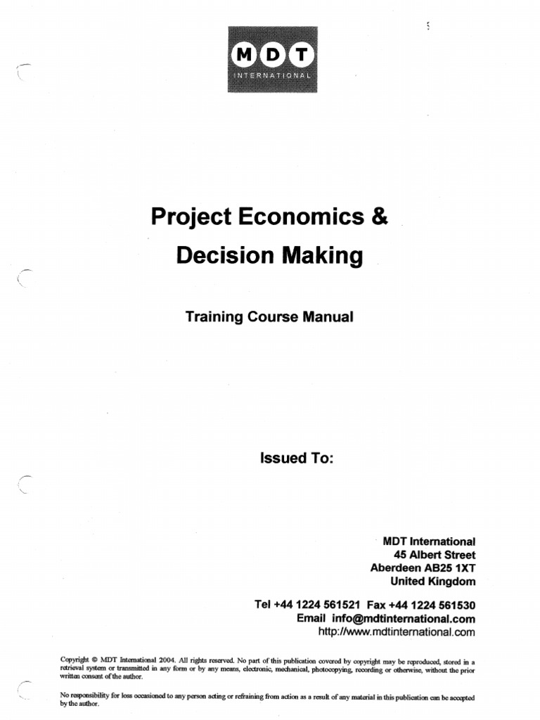 Project Economics & Decision Making | PDF