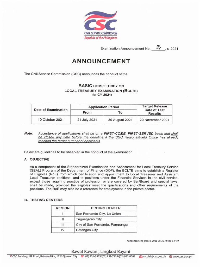 Exam Announcement No 06 S 2021 | PDF