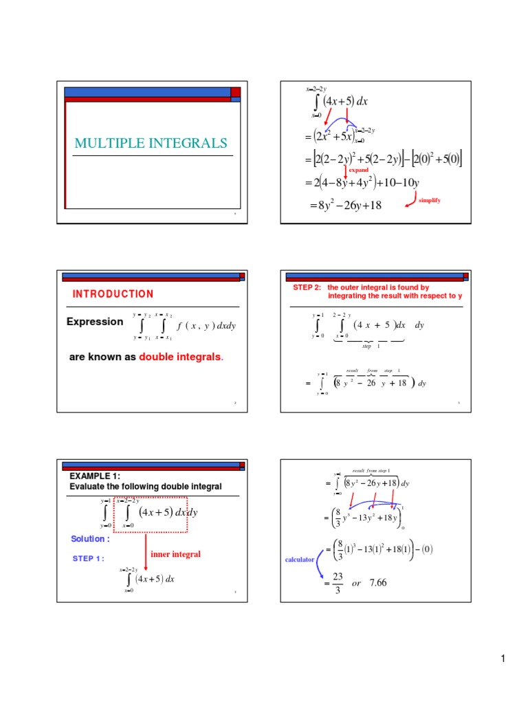 Lesson 5 Fkb14202 Multiple Integral Pdf Integral Mathematical Relations 