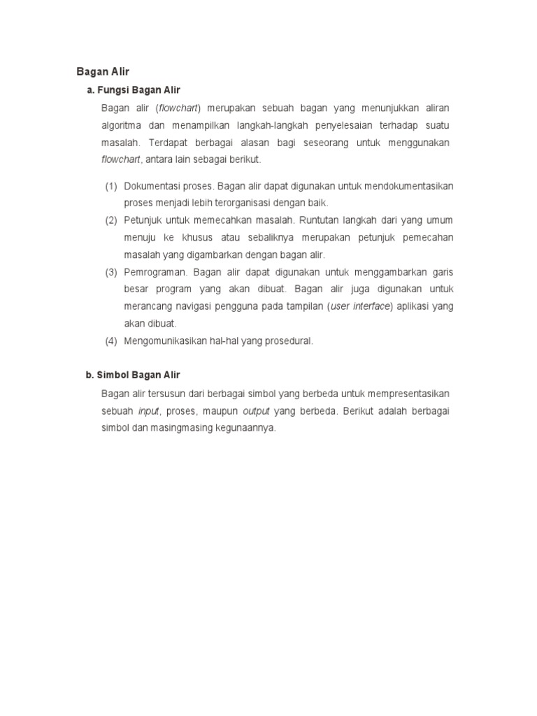 Fungsi dan Simbol Bagan Alir | PDF