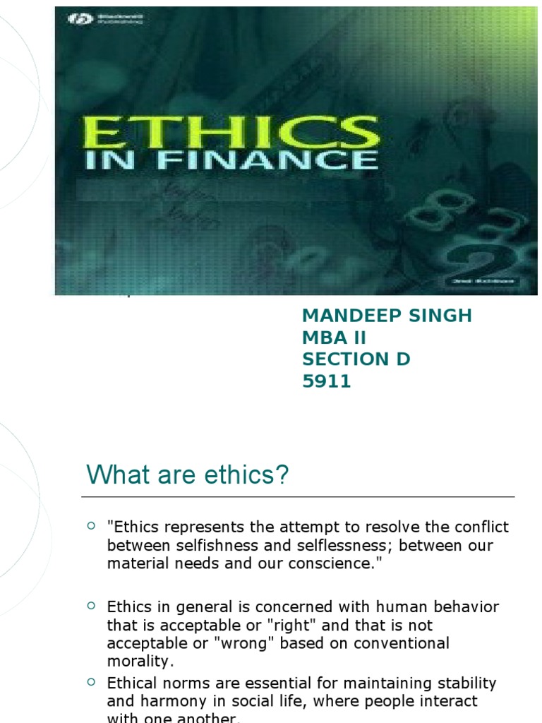 Understanding Ethics in Finance | PDF | U.S. Securities And Exchange ...