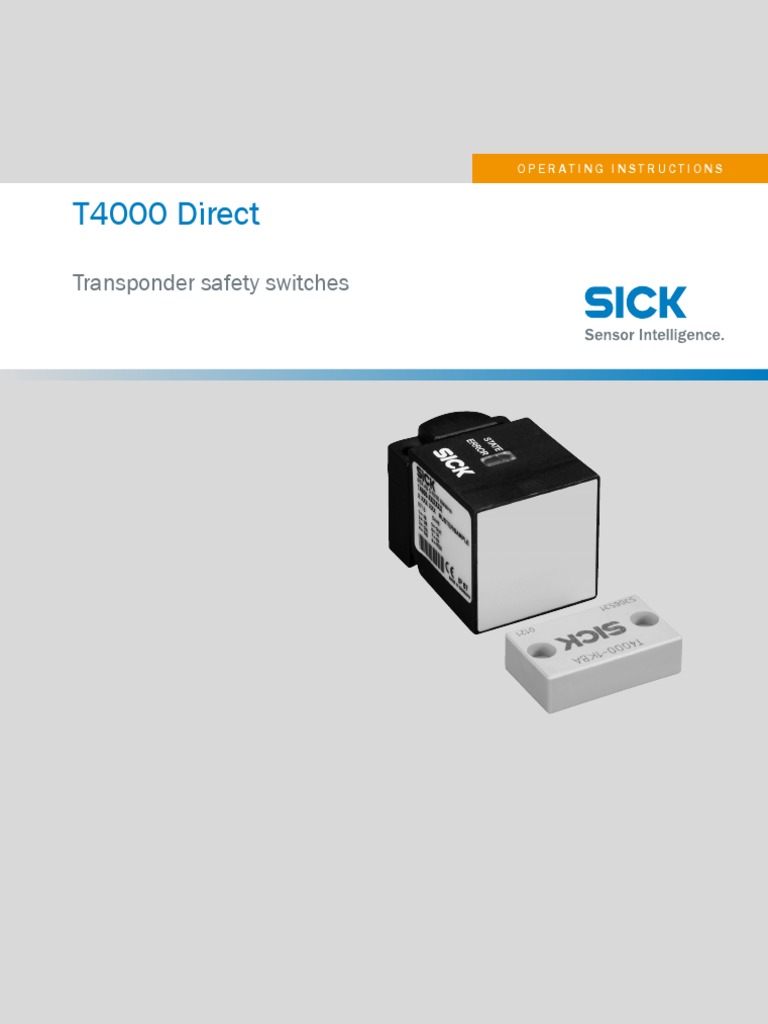 Operating Instructions t4000 Direct en Im0086374 | PDF | Switch | Safety