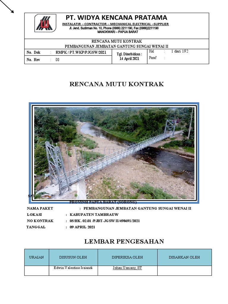 Rencana Mutu Kontrak | PDF