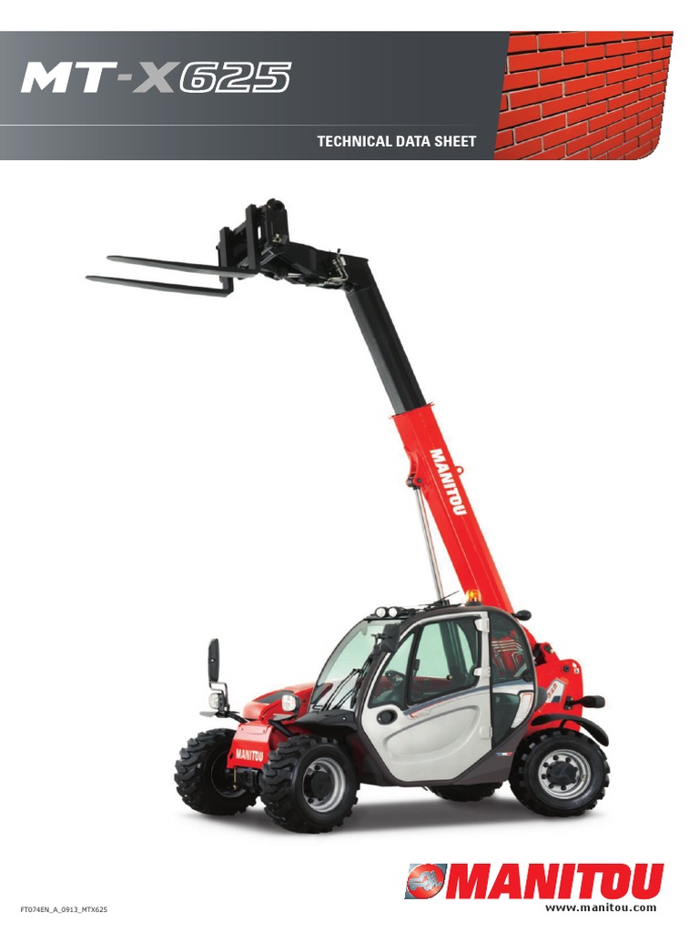 Manitou Telehandler MT X 625 Technical Brochure 45b7a | PDF | Brake ...