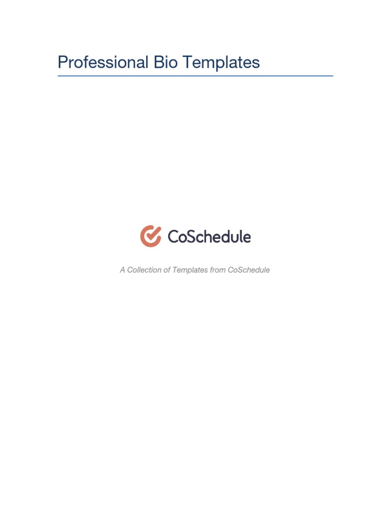 Professional Bio Template | PDF