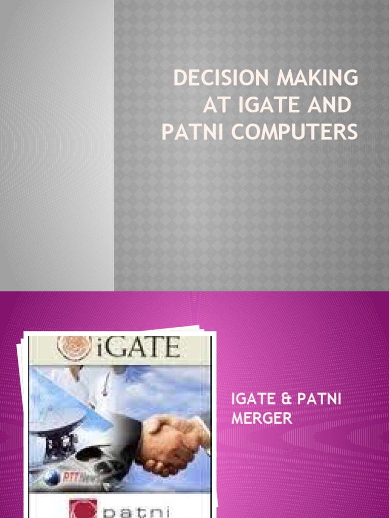 Decision Making at Igate and Patni Computers | PDF | Equity (Finance) | Financial Economics