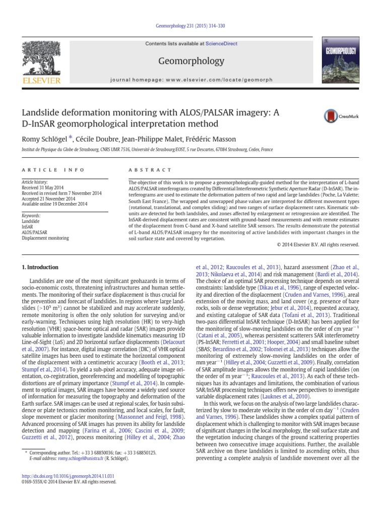 Landslide Deformation Monitoring With ALOS-PALSAR | PDF | Landslide ...