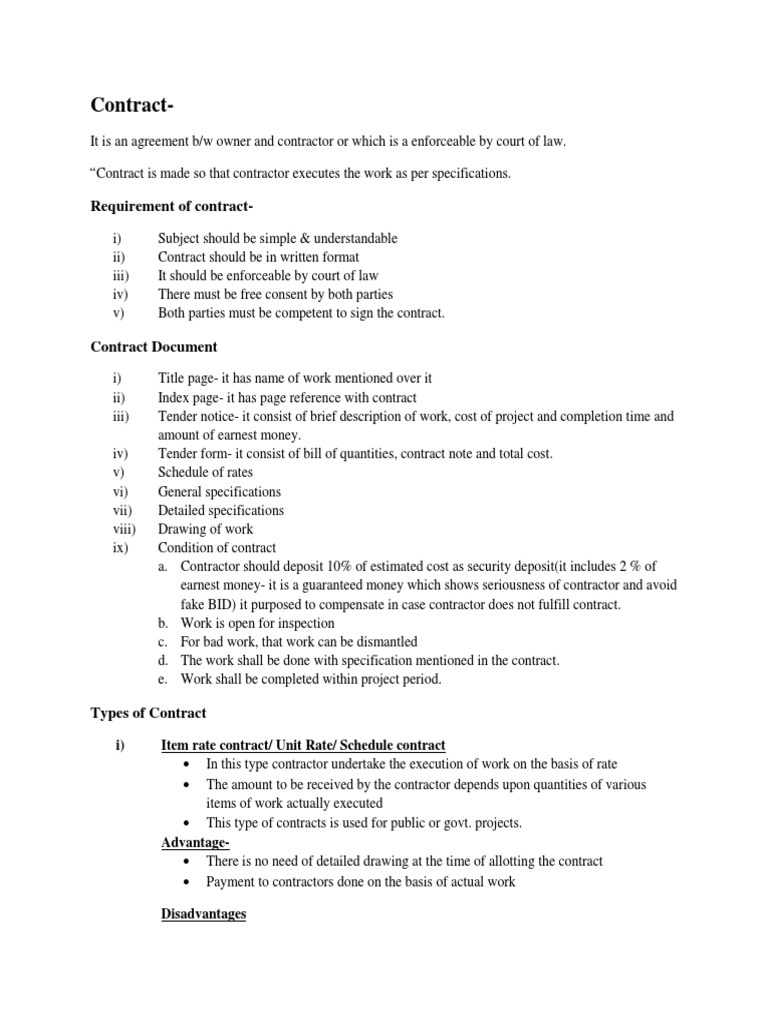 Contract and Tender | PDF | Specification (Technical Standard ...