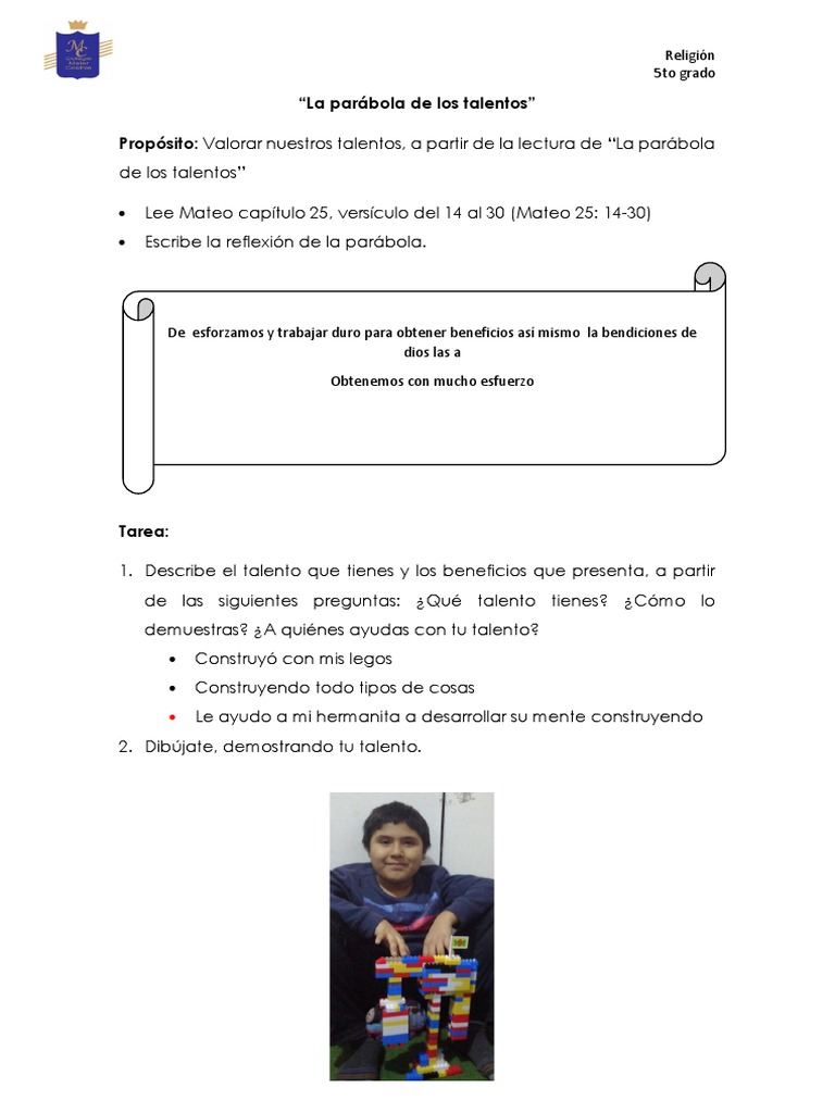 Tarea - La Parábola de Los Talentos | PDF