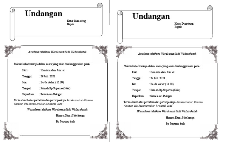 Undangan Hajatan | PDF