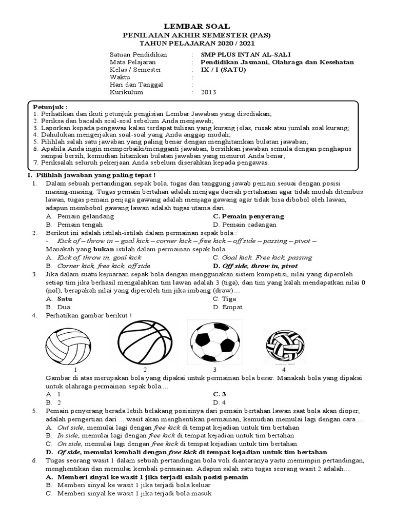 SMP Plus Intan Pas Pjok KLS 9 | PDF