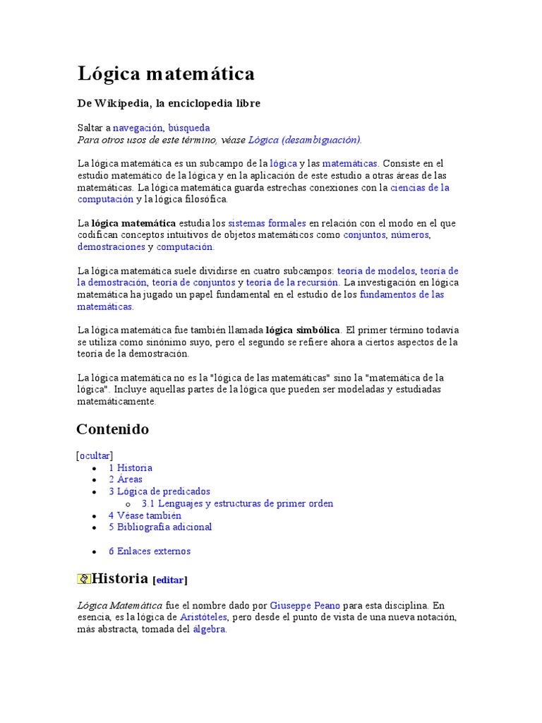 Lógica Matemática | PDF | Lógica matemática | Funciones trigonométricas