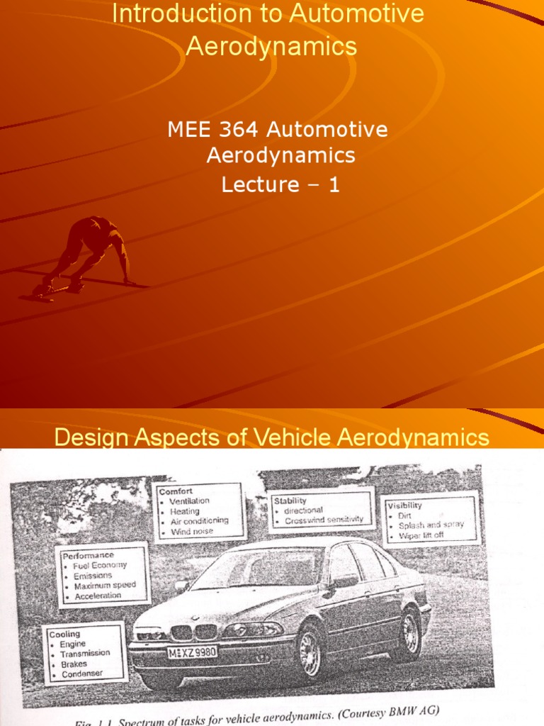 Automotive Aerodynamics Lecture 1 | PDF | Lift (Force) | Drag (Physics)
