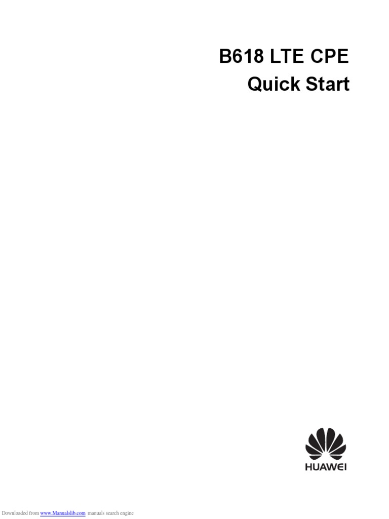B618 Lte Cpe Quick Start: Downloaded From Manuals Search Engine | PDF ...