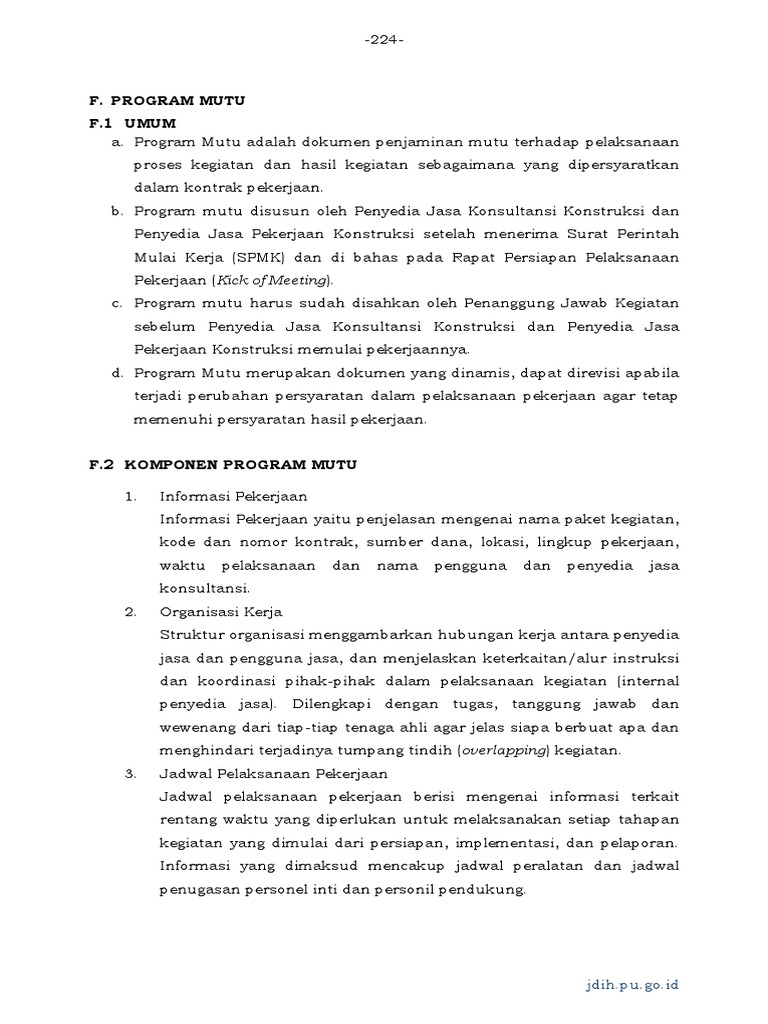Sublampiran F Program Mutu Rev 17 Mei 2021 | PDF