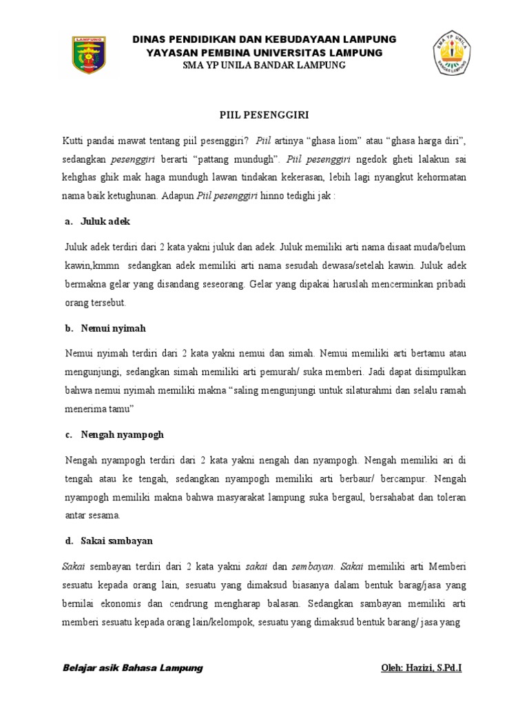 Materi Bahasa Lmapung | PDF | Pengembangan Diri | Kesehatan Holistik