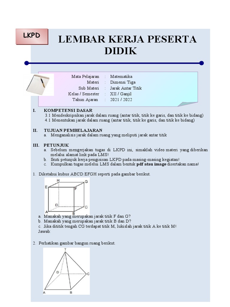 LKPD Jarak Antar Titik | PDF