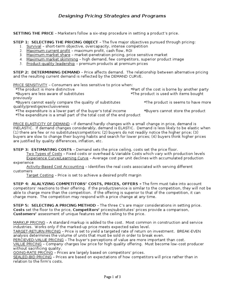 Designing Pricing Strategies and Programs | PDF | Pricing | Demand
