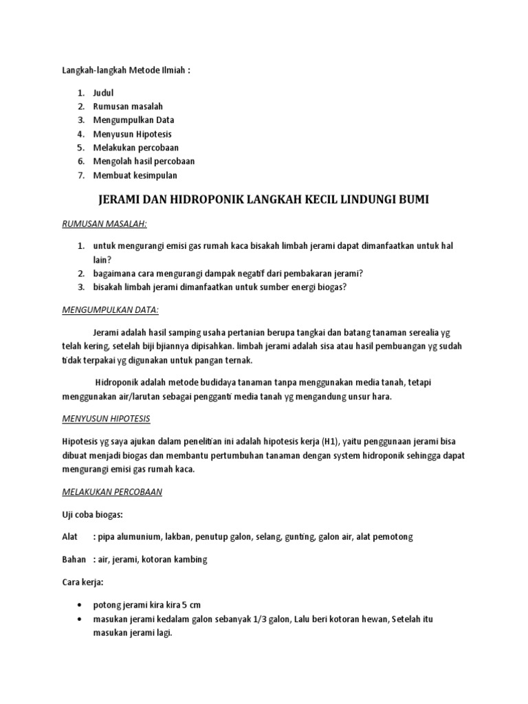 Contoh Metode Ilmiah | PDF