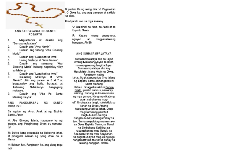 Ang Pagdarasal NG Santo Rosaryo | PDF