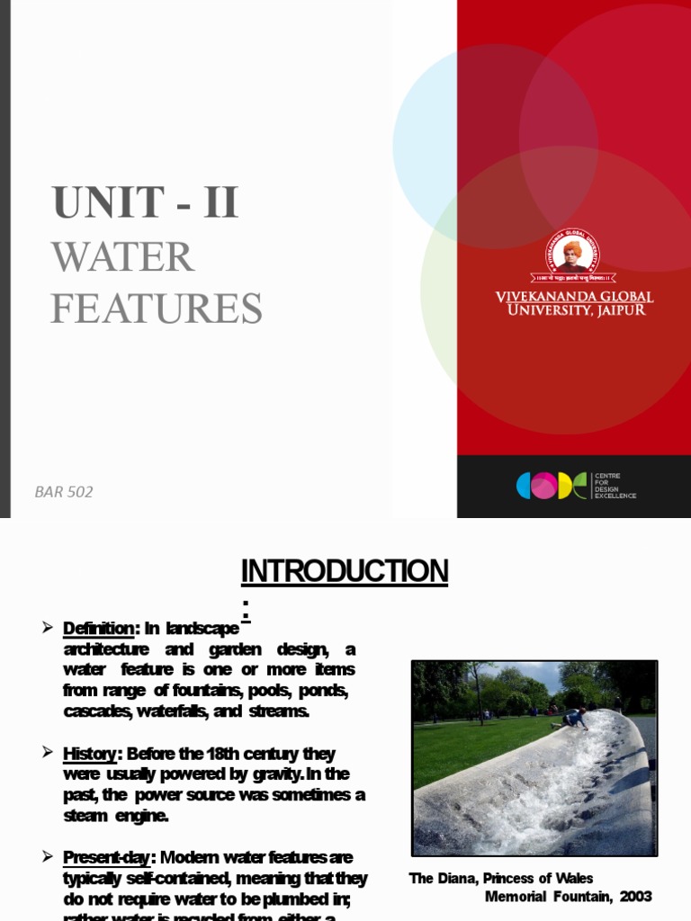 Types and Design of Water Features | PDF | Fountain | Pond