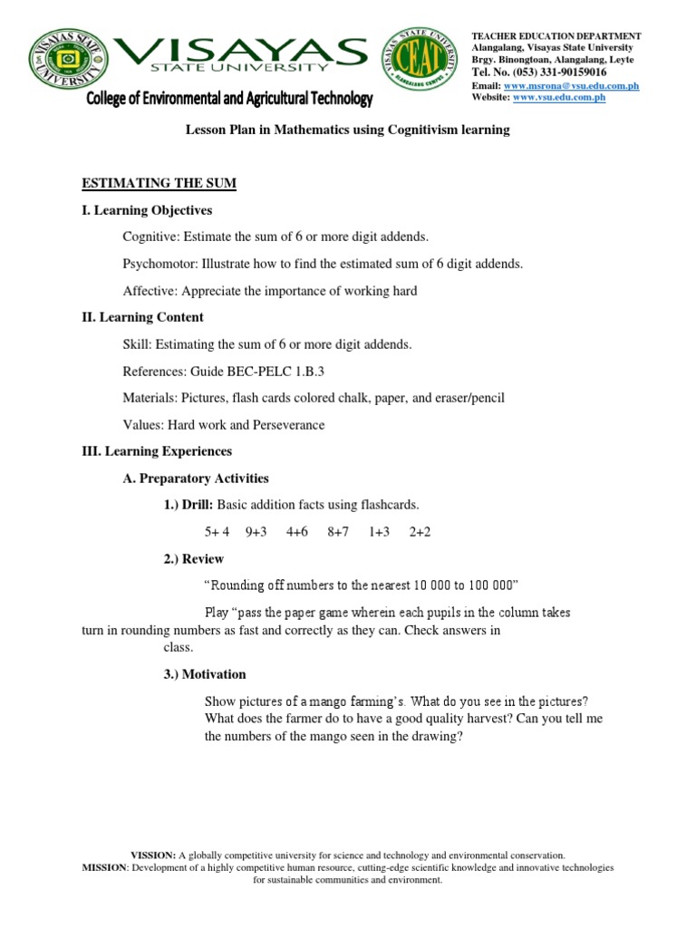 Lesson Plan Using Cognitivism Learning | PDF | Science ...