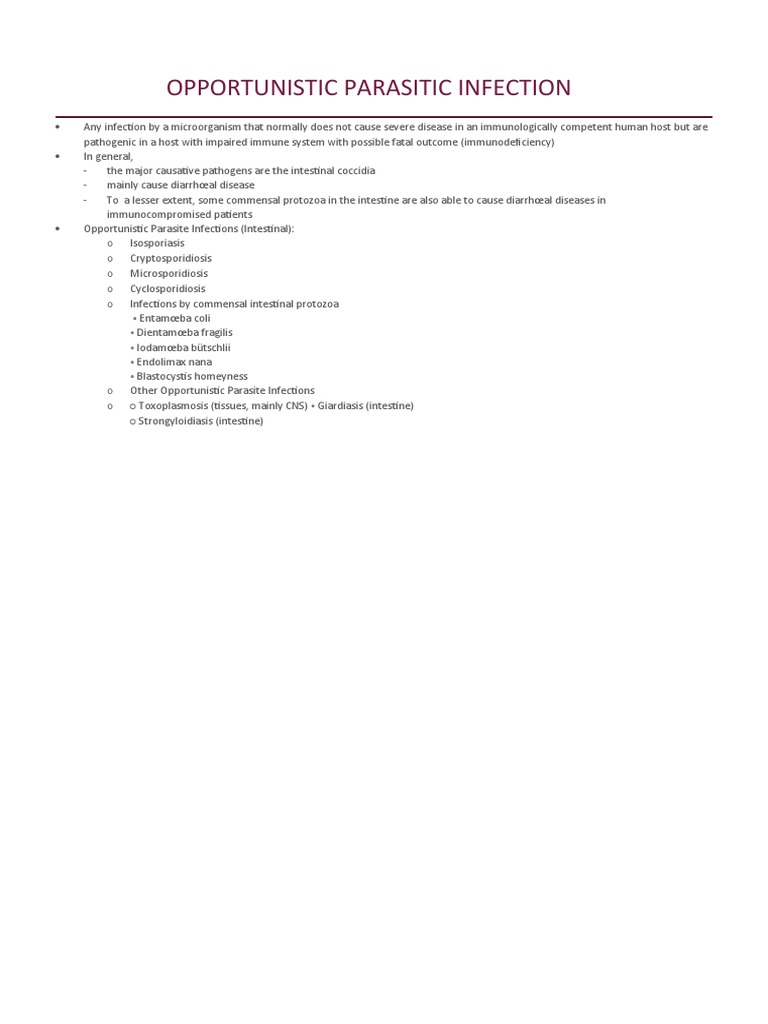 Opportunistic Infection | PDF | Infection | Microbiology