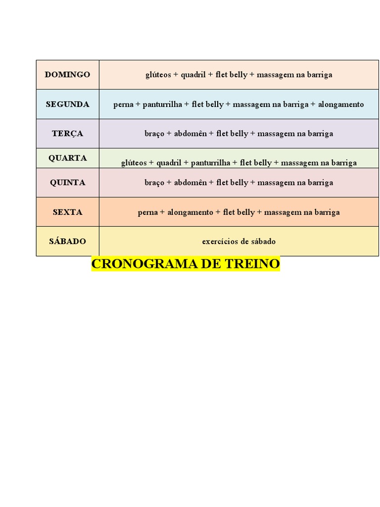 Cronograma de Treino | PDF