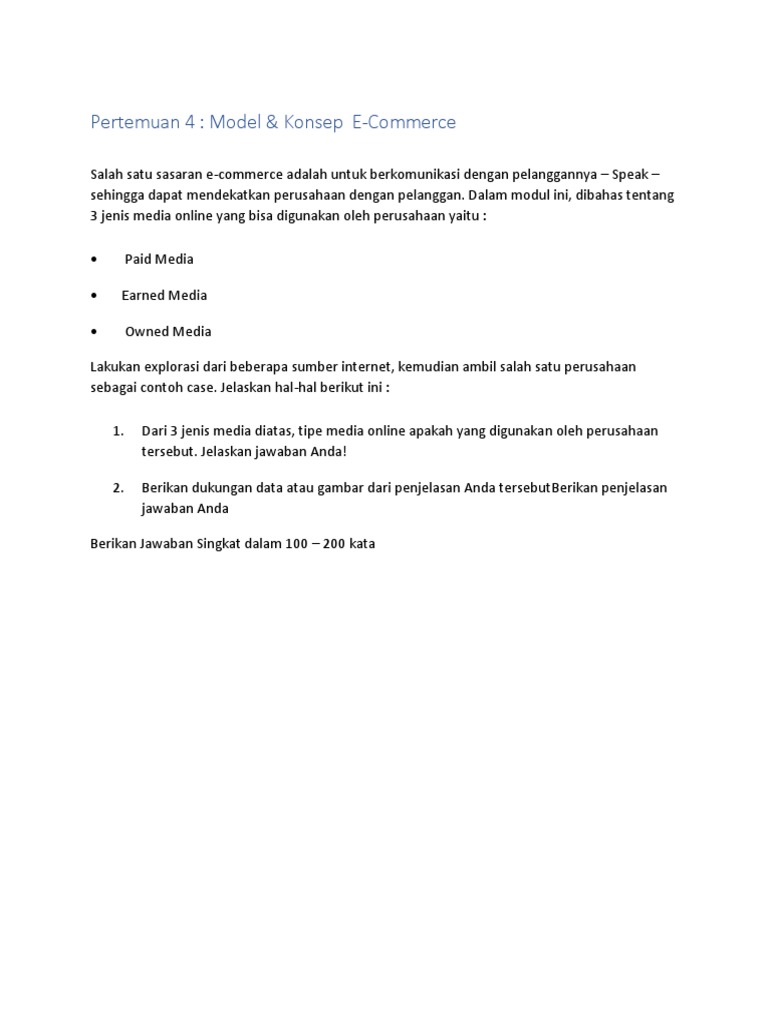 Model Dan Konsep E-Commerce | PDF