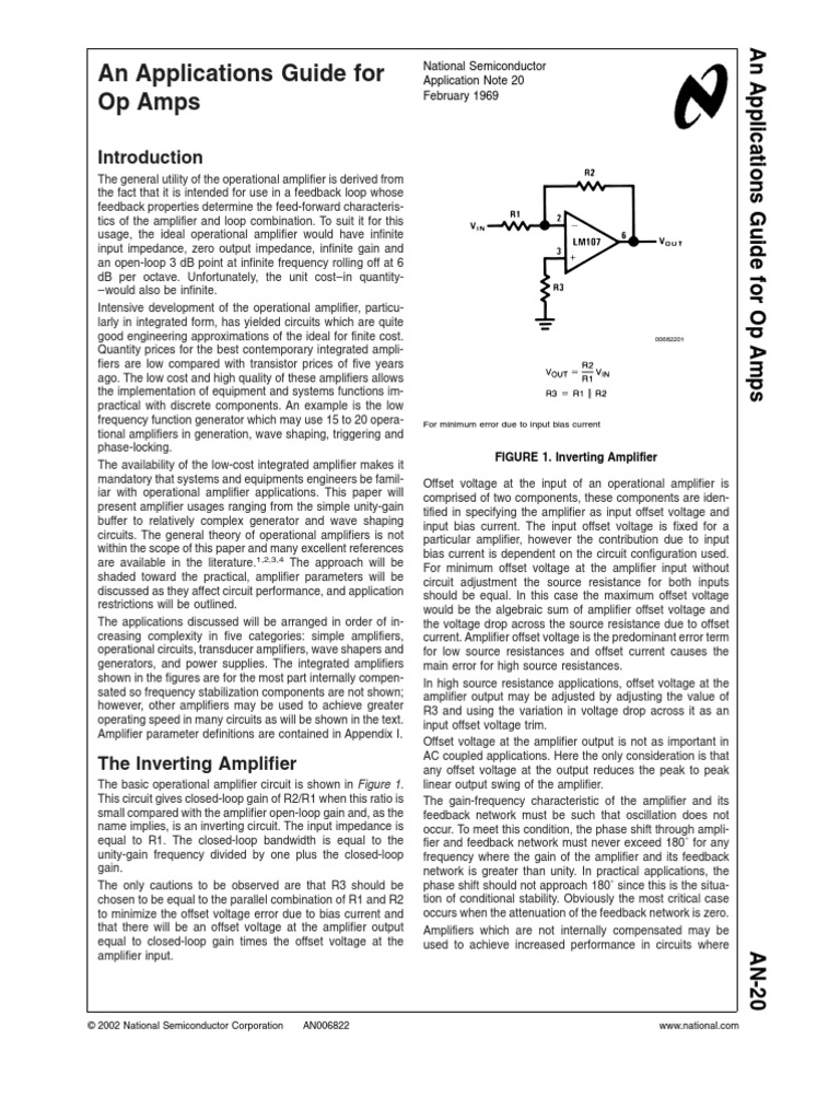 Operational Amplifier | PDF | Amplifier | Operational Amplifier