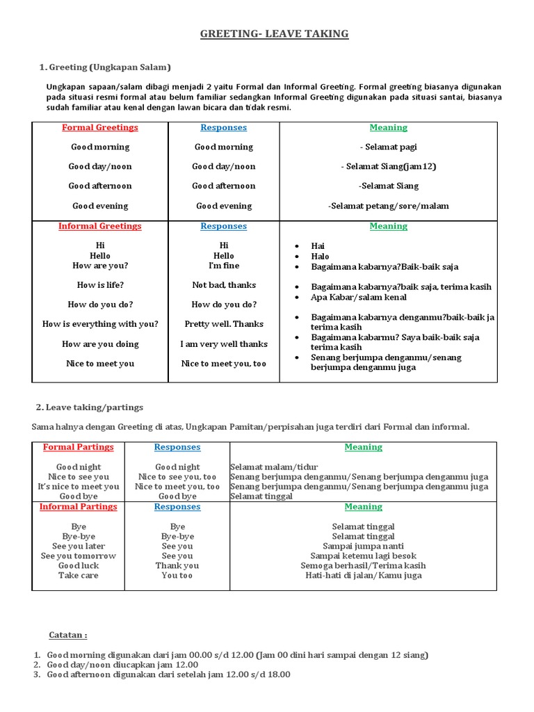 Greeting, Leave Taking, Gratitude, Apologizing | PDF