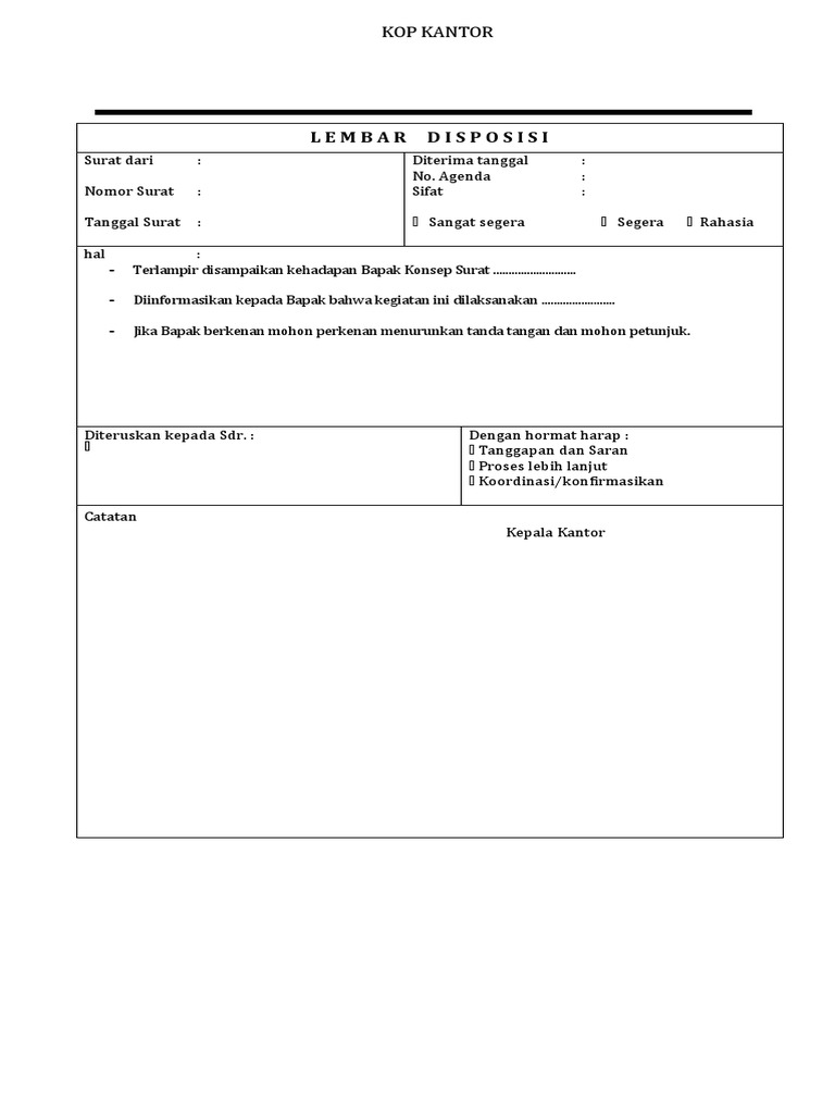 Contoh Disposisi | PDF