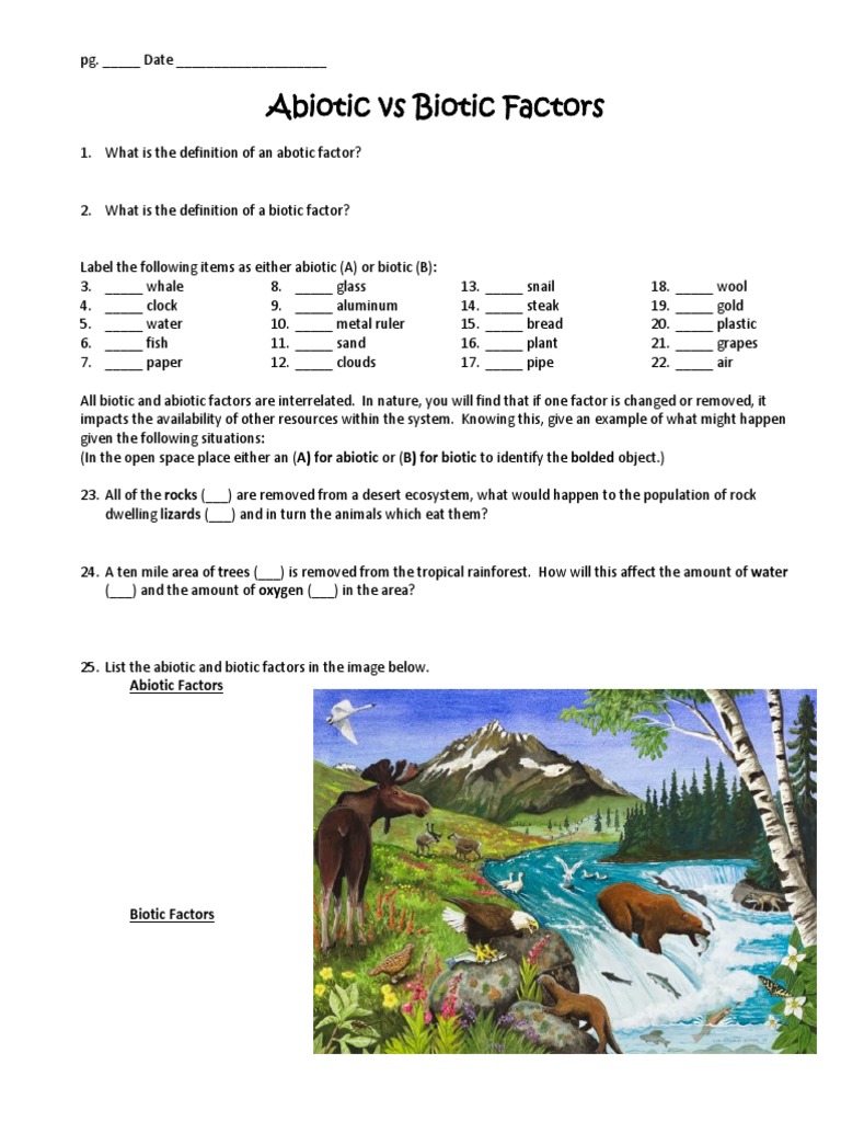 Abiotic Vs Biotic Factors | PDF
