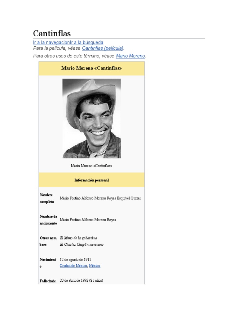 Cantinflas | PDF | Entretenimiento (general) | Cine