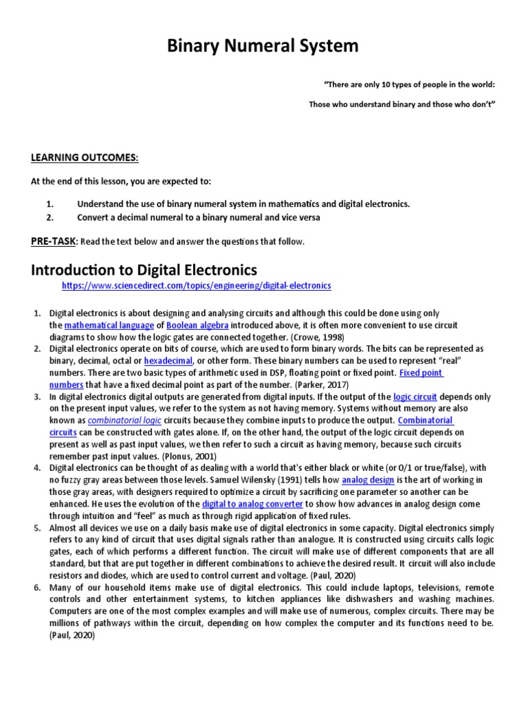 Binary Numeral System | Download Free PDF | Electronic Circuits ...