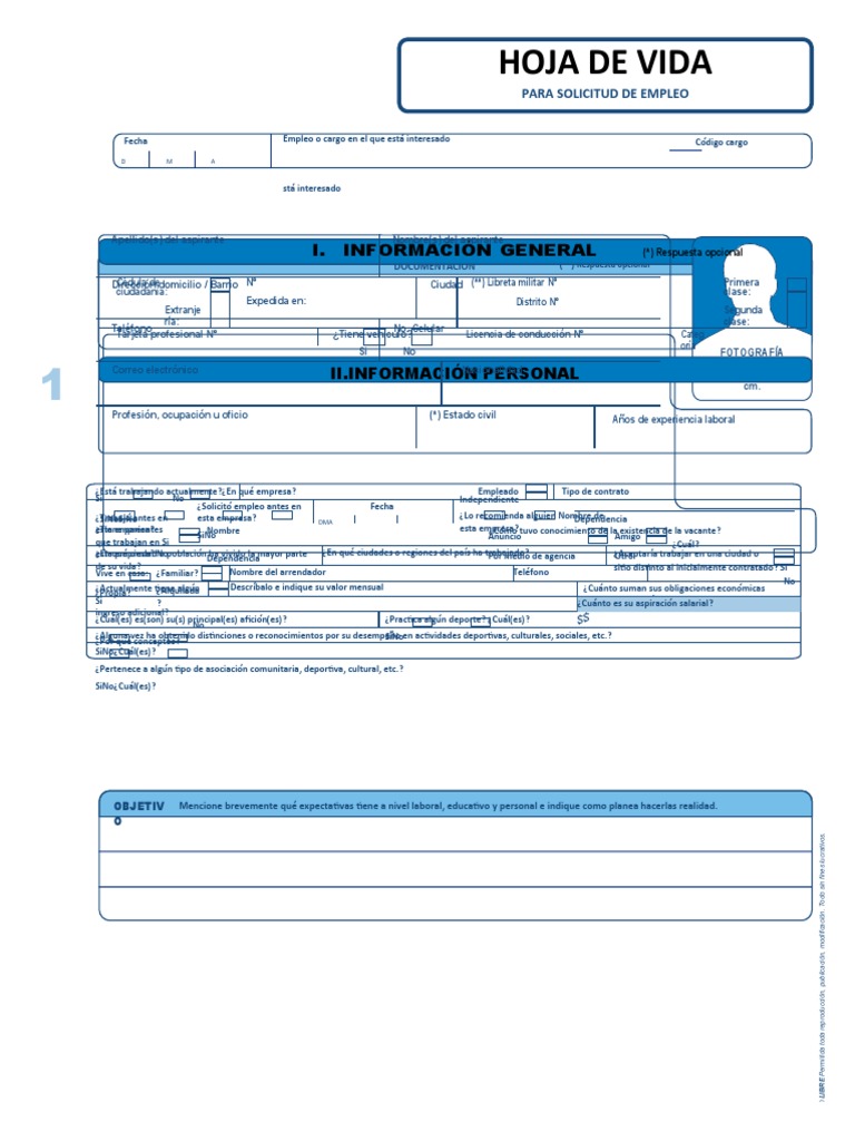 Formato Hoja de Vida Minerva 1003 Word | Descargar gratis PDF ...