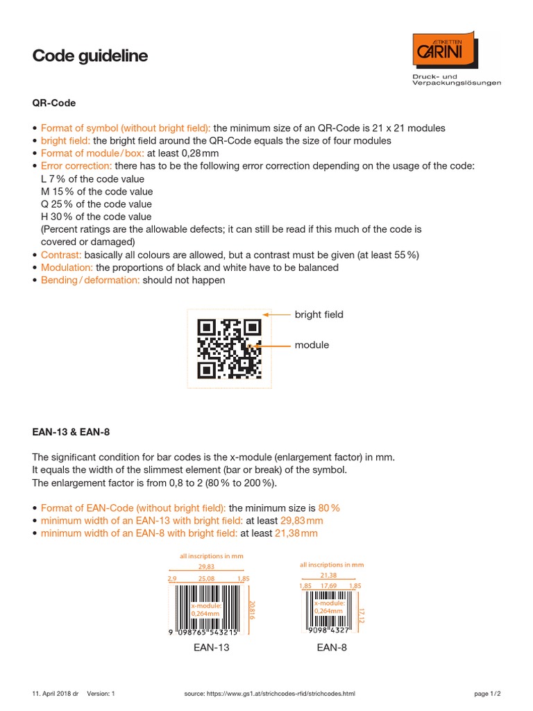 Code Guideline | PDF | Qr Code | Barcode