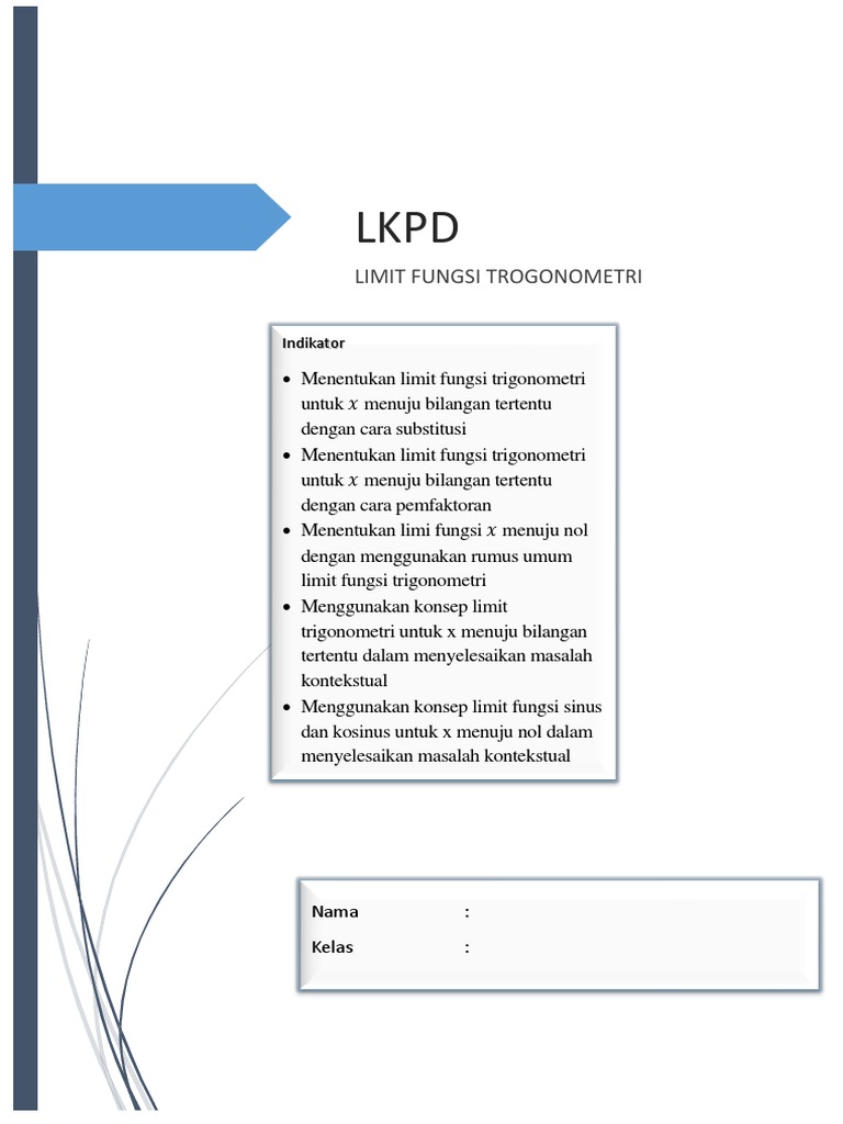 LKPD Limit Fungsi Trigonometri | PDF