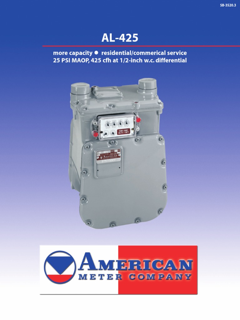 AL-425 Gas Meter Specifications | PDF | Gas Technologies | Equipment