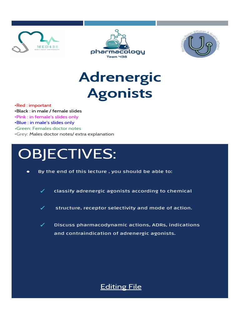 5 - Adrenergic Agonists | PDF | Norepinephrine | Vasodilation
