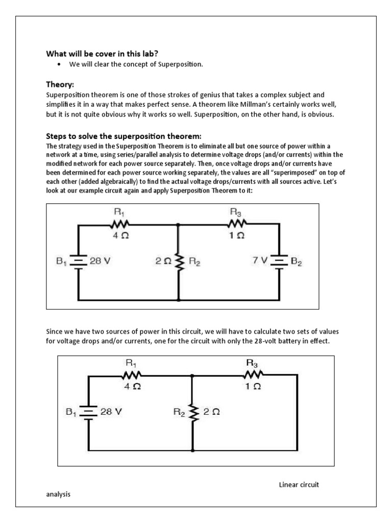 (B) Superposition Theorem | PDF | Electrical Network | Computer Engineering