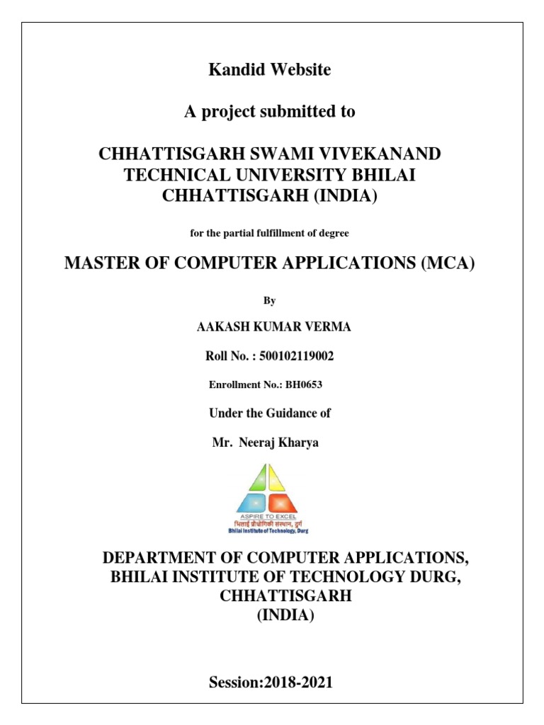 Final Project Report Mca | PDF | Web Application | Feasibility Study