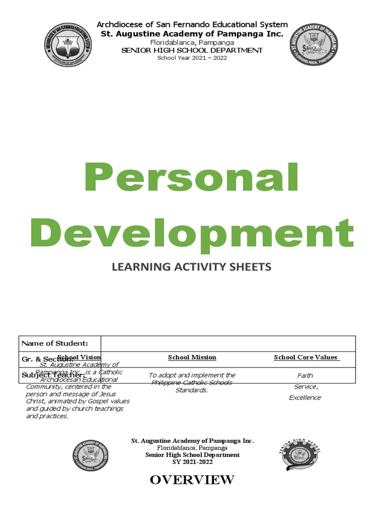 Teaching Guide Personal Development SY 2021 2022 2 | PDF | Adolescence ...