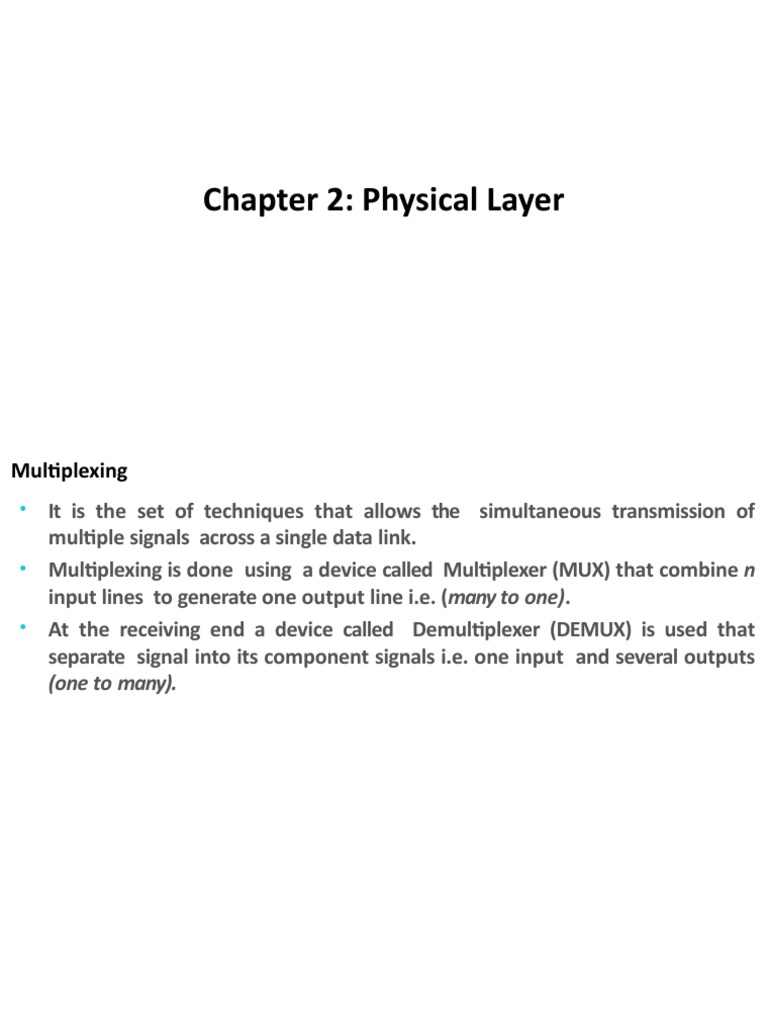 Chapter 2: Physical Layer | PDF | Multiplexing | Asynchronous Transfer Mode