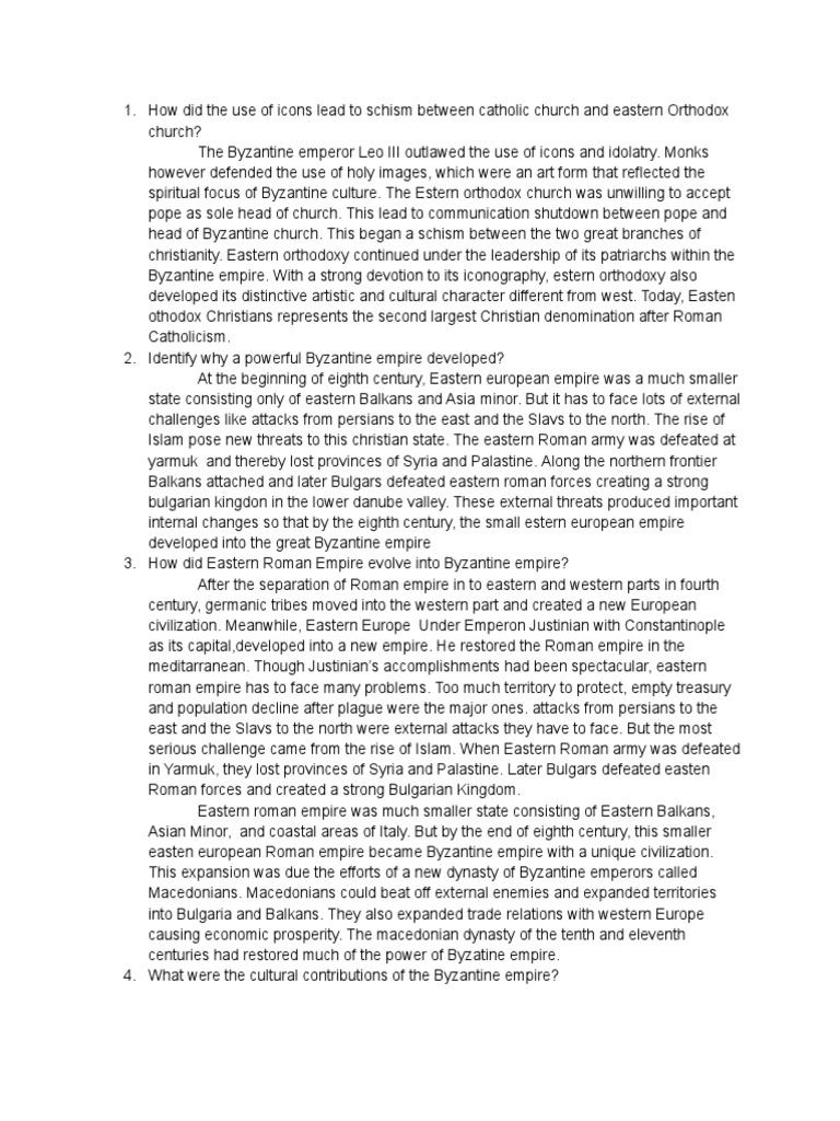Unit 5, Chapter 8, Lesson 5 | PDF | Byzantine Empire | Eastern Orthodox ...
