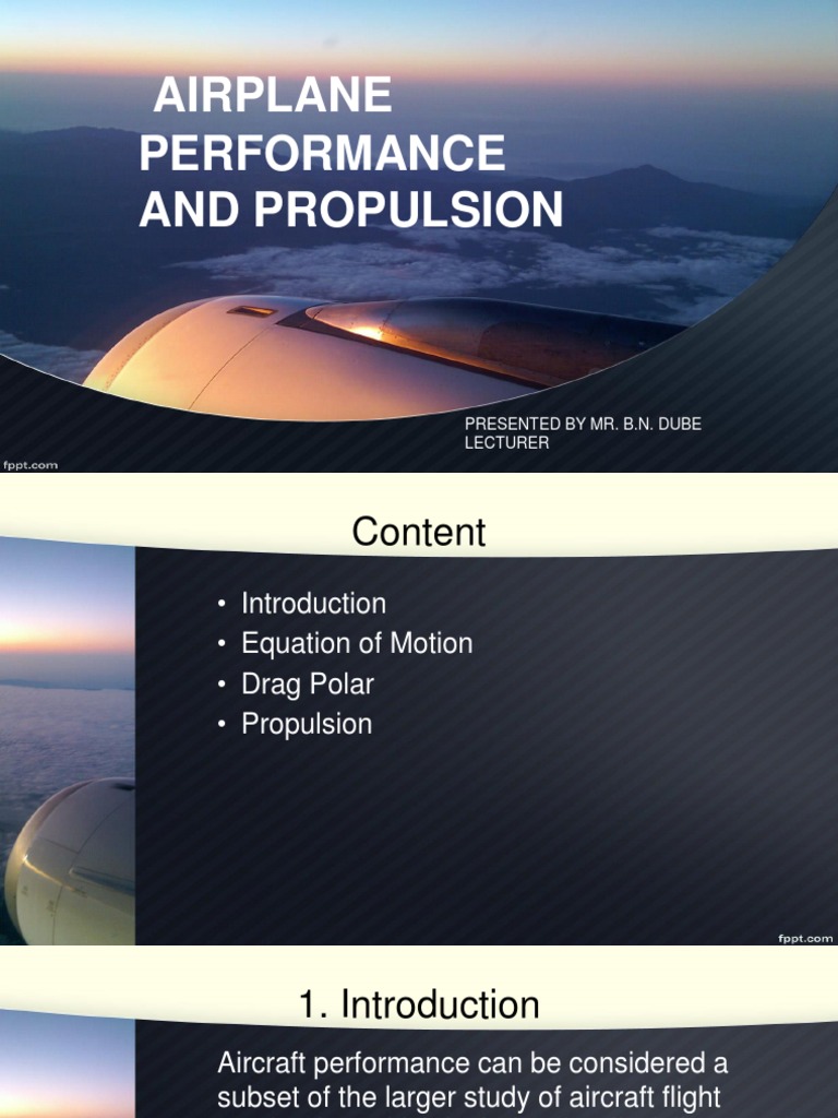 Airplane Performance and Propulsion 1 | PDF | Flight | Airplane