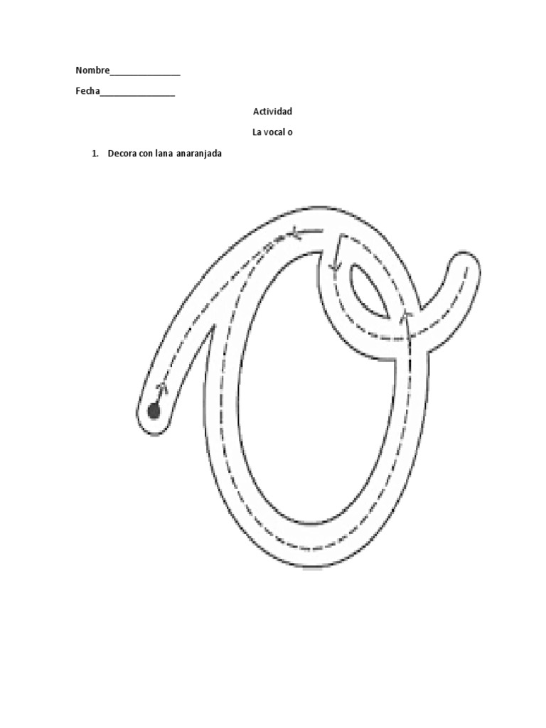 Manualidad para niños sobre objetos que empiezan con la vocal "o | PDF