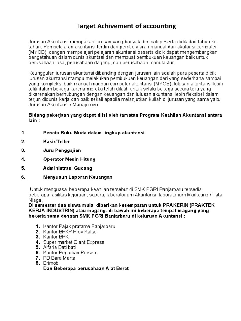 Target Capaian Akuntansi | PDF